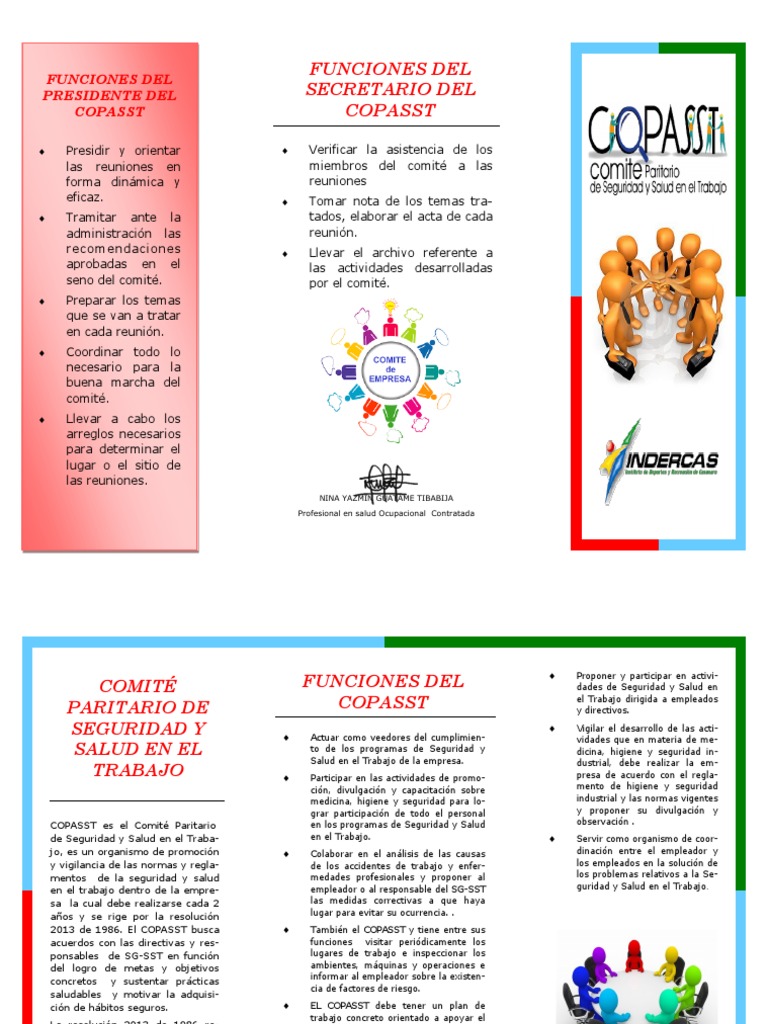 Funciones del COPASST en Colombia | PDF | Seguridad y salud ocupacional ...