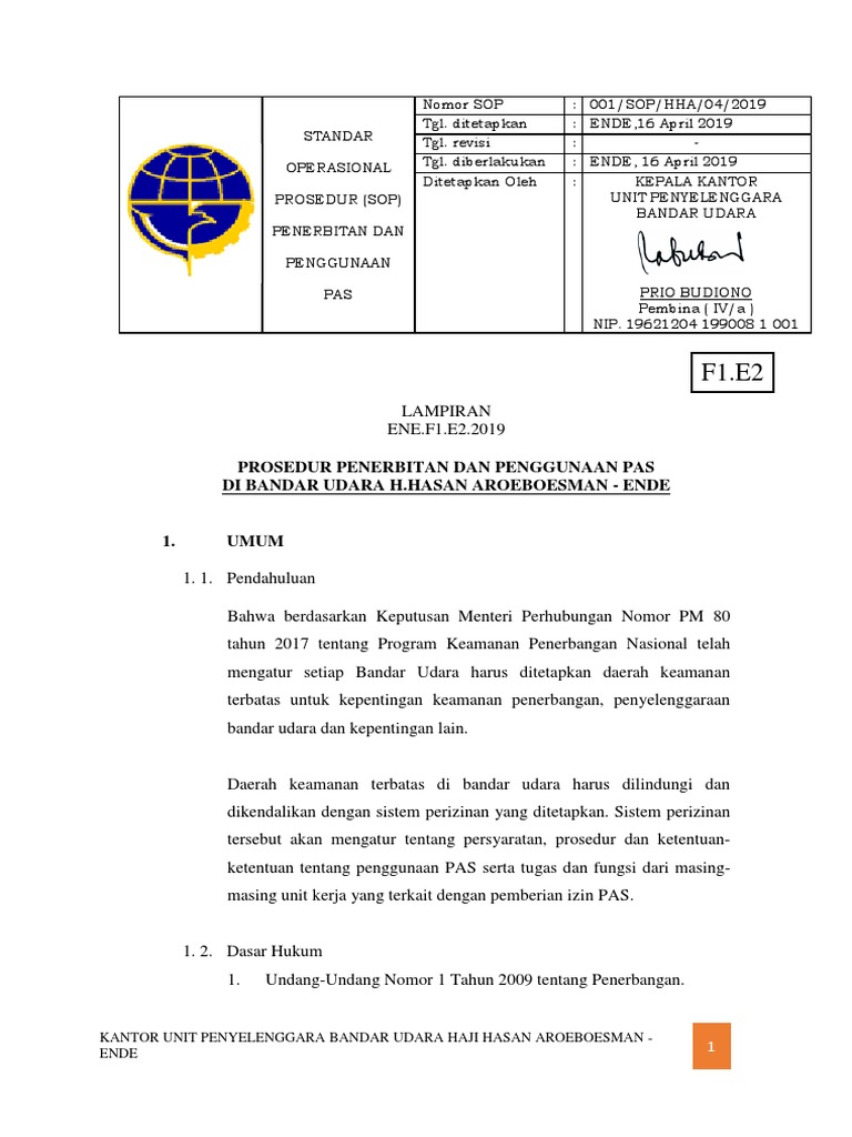 Sop Pas Bandara | PDF