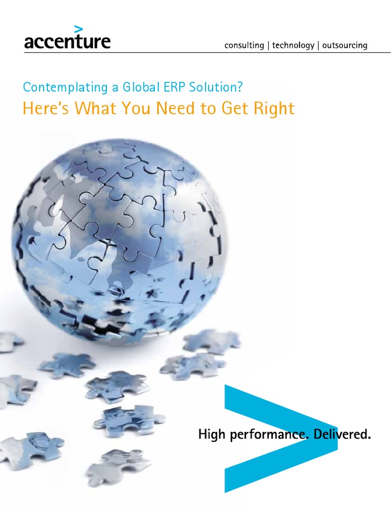 Accenture Contemplating Global ERP Solution | PDF | Enterprise Resource ...