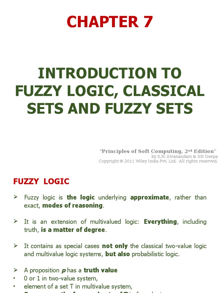 Introduction To Fuzzy Logic, Classical Sets and Fuzzy Sets | PDF | Fuzzy Logic | Logic