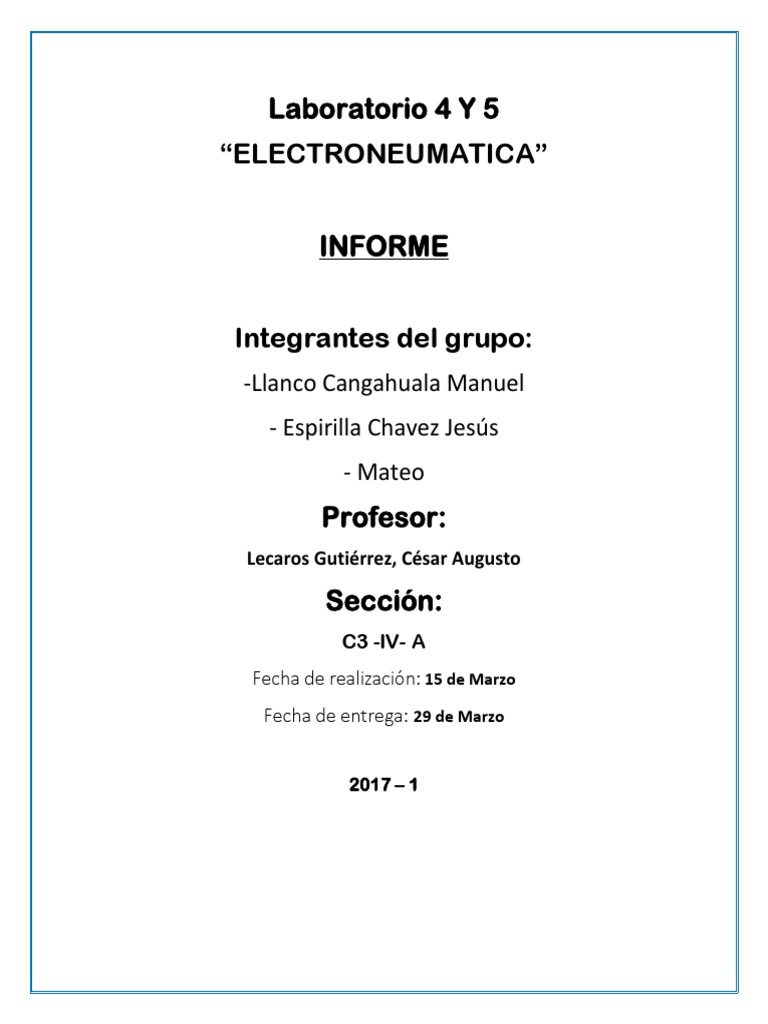 Laboratorio 4 Y5 - Electroneumatica | PDF | Neumática | Neumático
