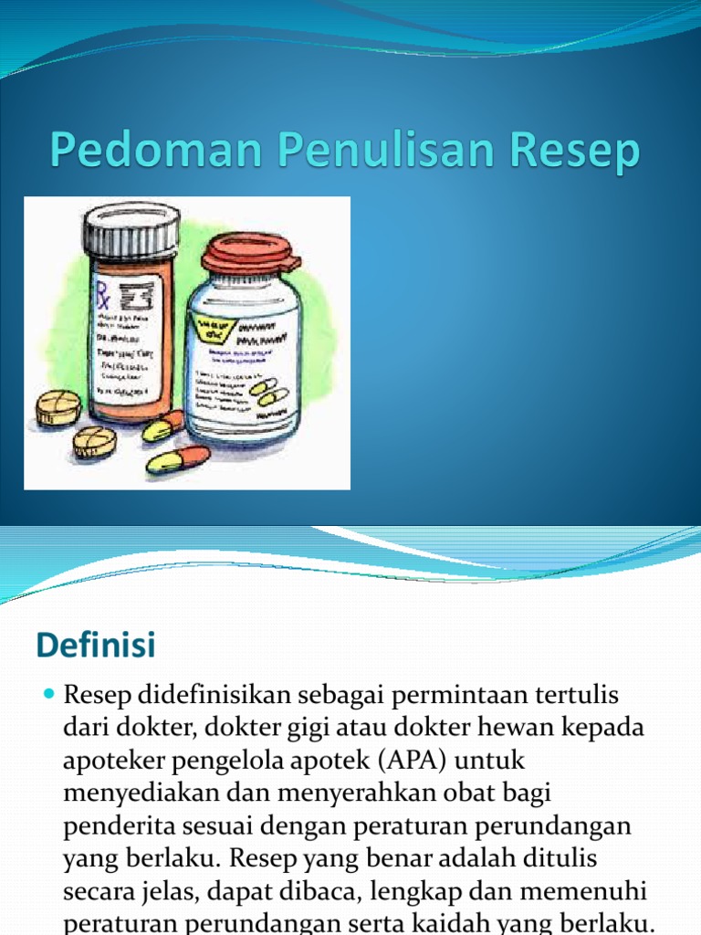 Pedoman Penulisan Resep 2 | PDF