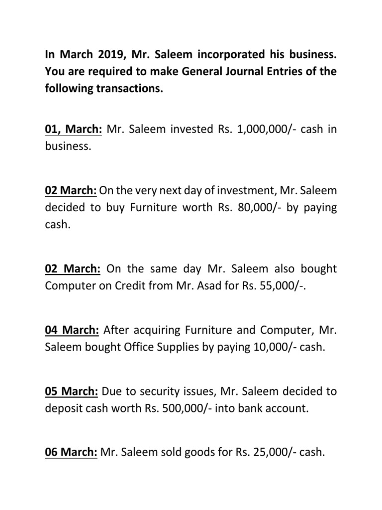 General Journal Practice | PDF | Deposit Account | Expense