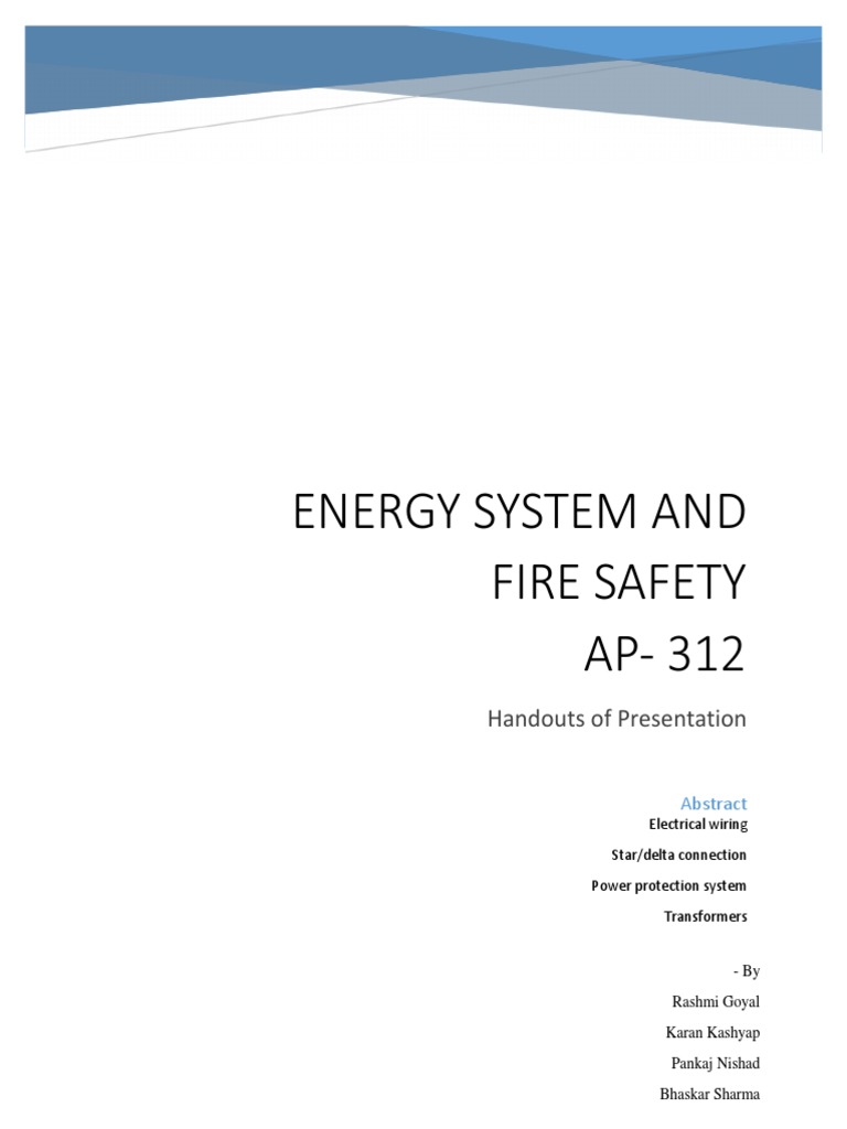 Report On Fire Safety | PDF | Transformer | Electrical Wiring