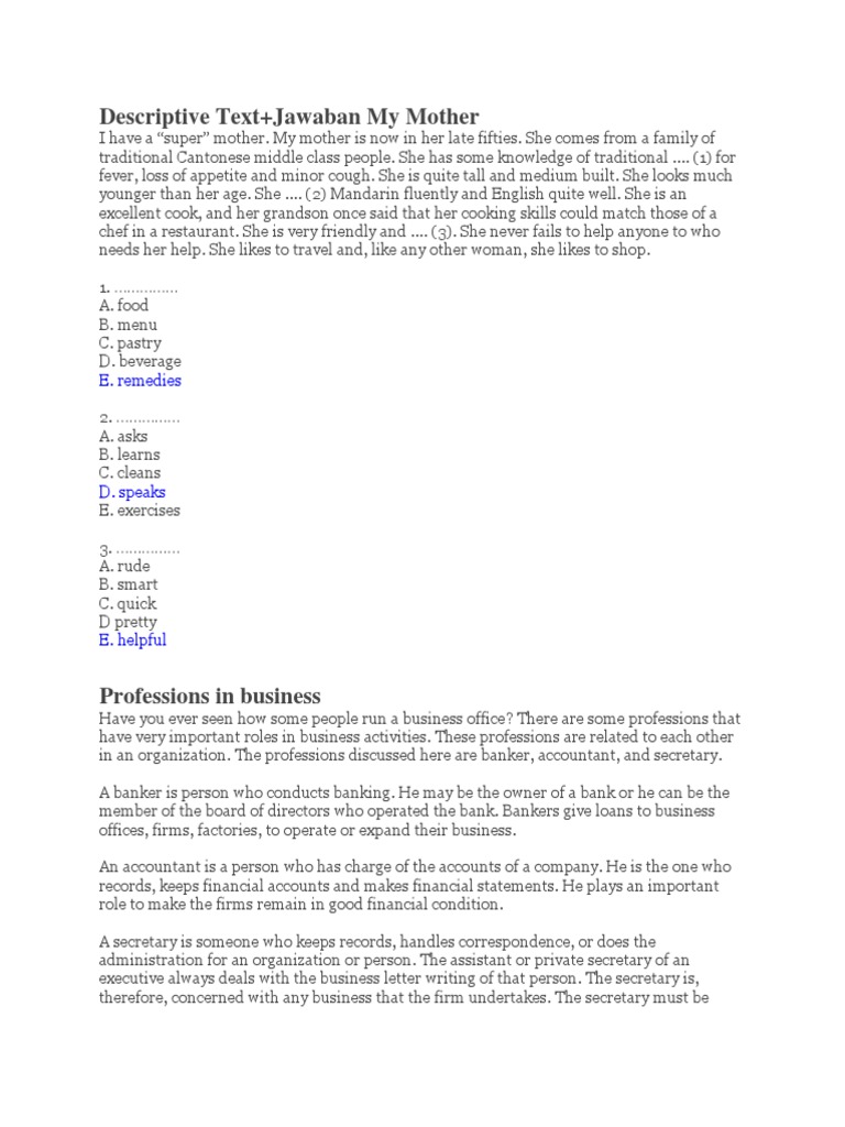 Descriptive Text | PDF | Secretary | Indonesia