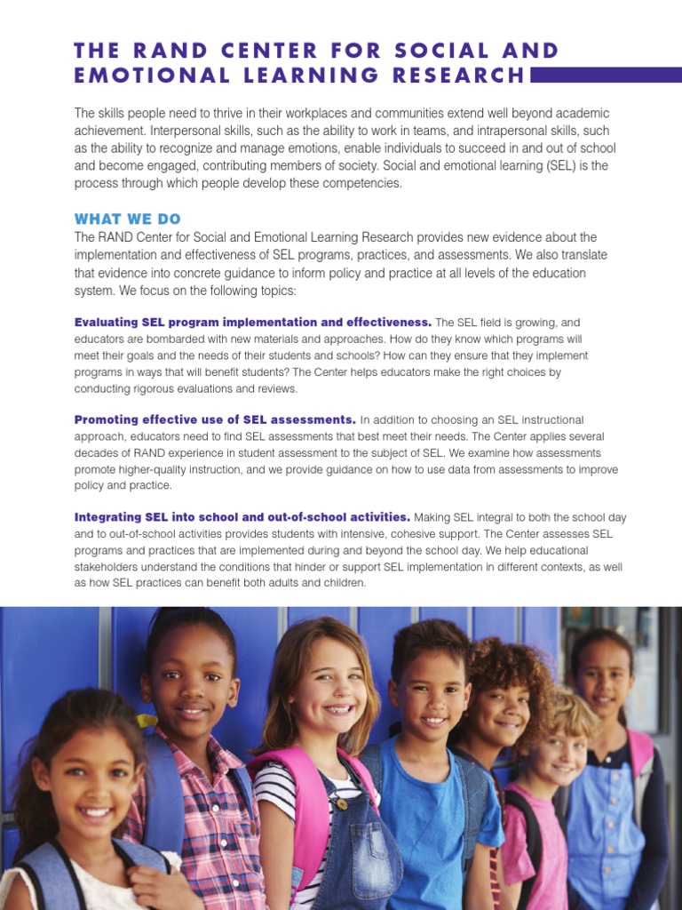 The Rand Center For Social and Emotional Learning Research | PDF ...