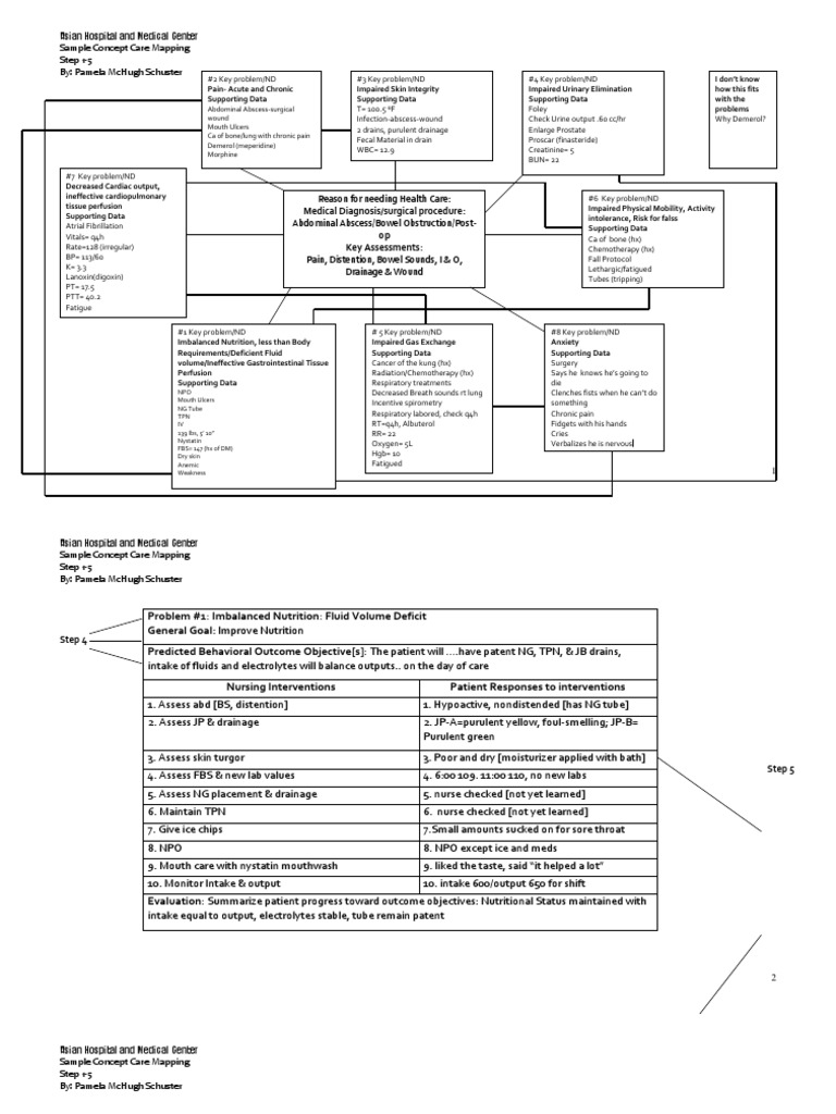 Asian Hospital and Medical Center Sample Concept Care Mapping Step 1-5 ...