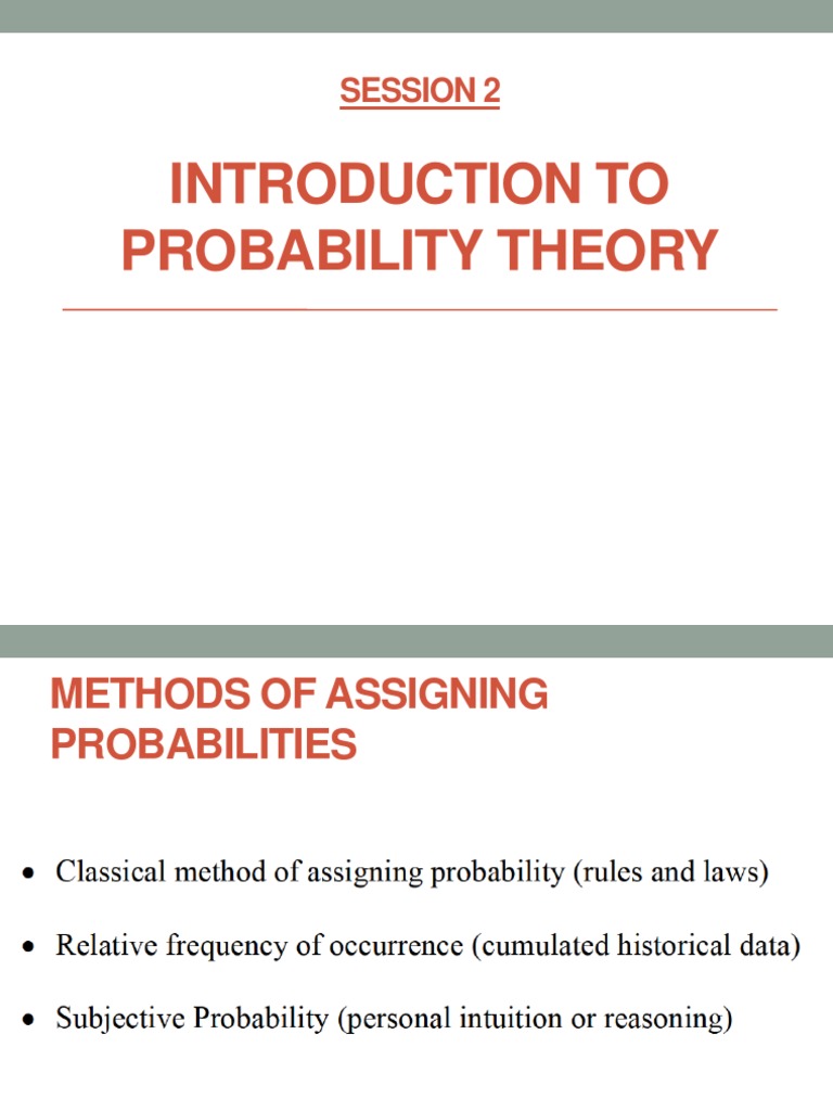 Introduction to Probability Theory | PDF
