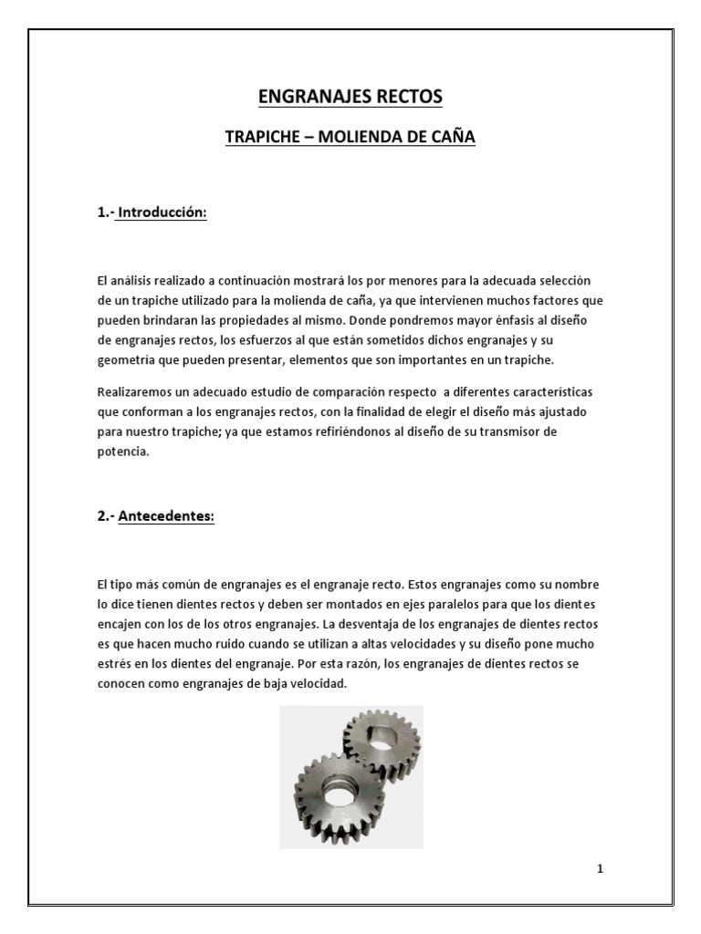Elementos De Maquinas Engranajes Pdf Engranaje Ingeniería Mecánica
