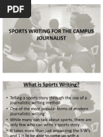 SPORTS REPORTING in Campus Journalism | PDF | Sports | Basketball Teams