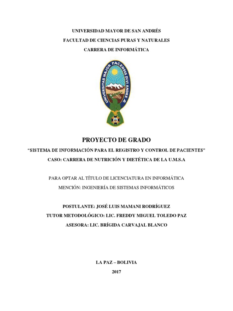 Proyecto Umsa | PDF | Nutrición | Dieta y nutrición