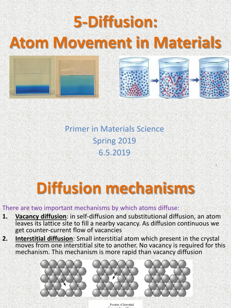 5 - Atom Movement in Materials 3 | PDF | Diffusion | Chemistry