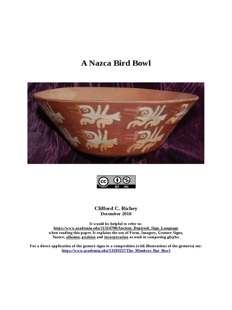 A Nazca Bird Bowl | PDF | Sun | Water