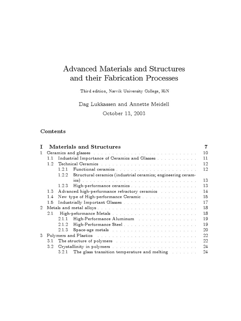 Advanced Materials and Structures | PDF | Polymers | Ceramics
