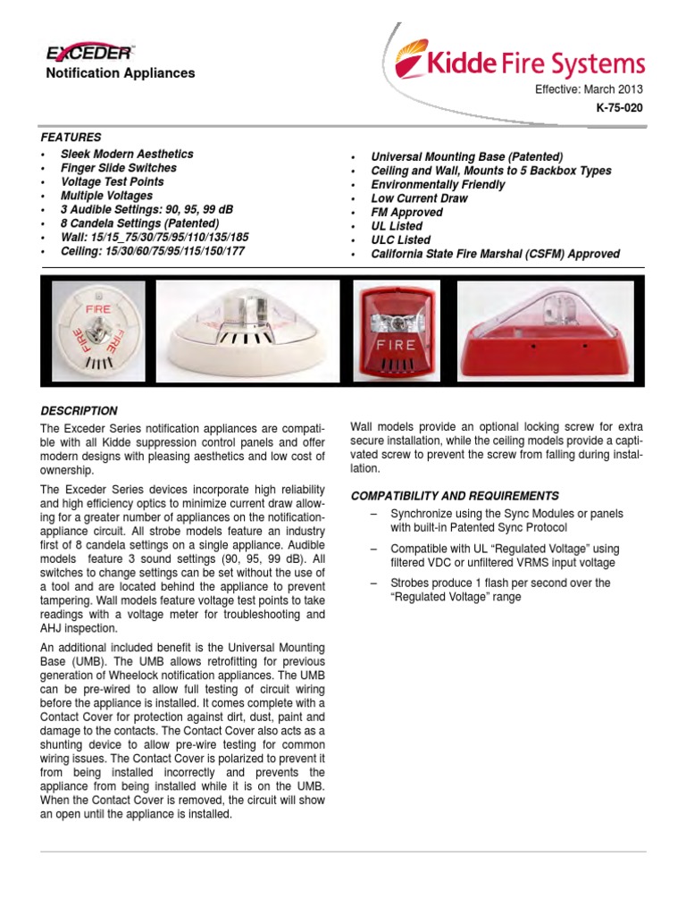 Kidde Horn Strobe | PDF | Electrical Engineering | Manufactured Goods