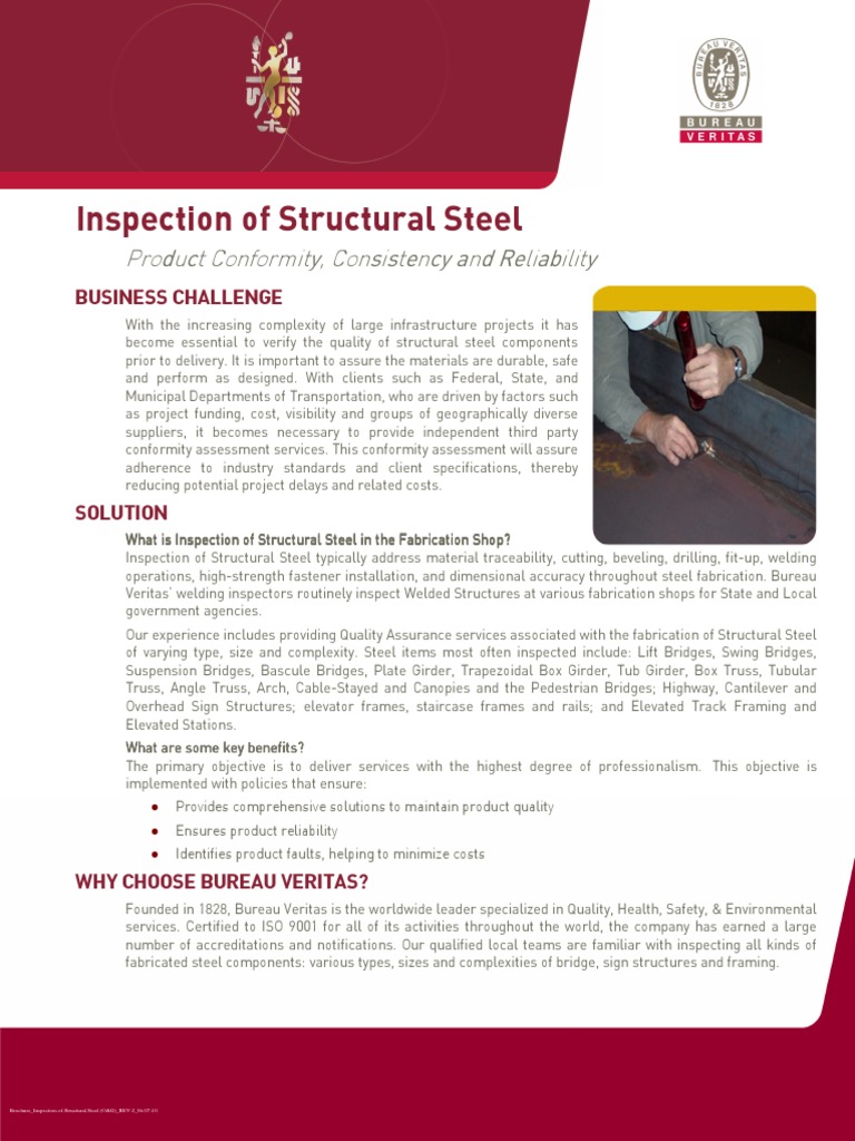 Inspection of Structural Steel: Product Conformity, Consistency and ...