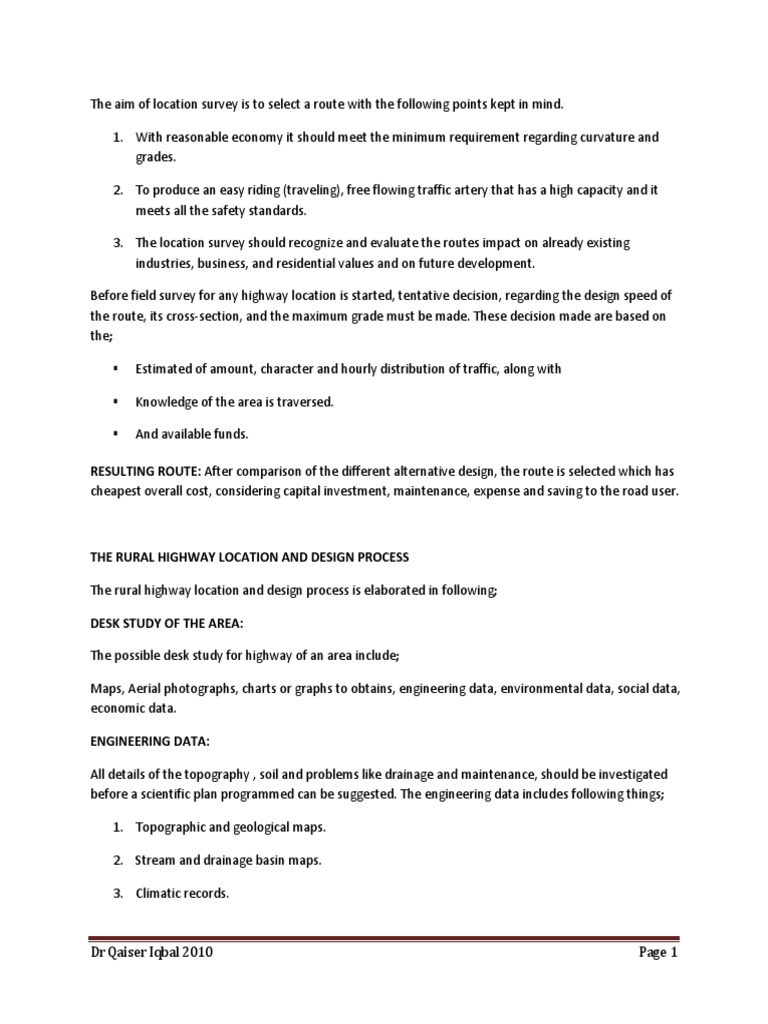 RESULTING ROUTE: After Comparison of The Different Alternative Design ...