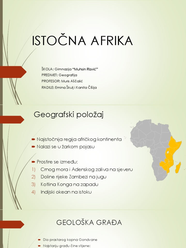 Istočna Afrika - Prezentacija | PDF