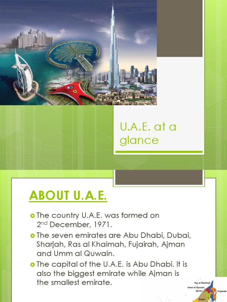 U.A.E. at A Glance | PDF | United Arab Emirates | Dubai