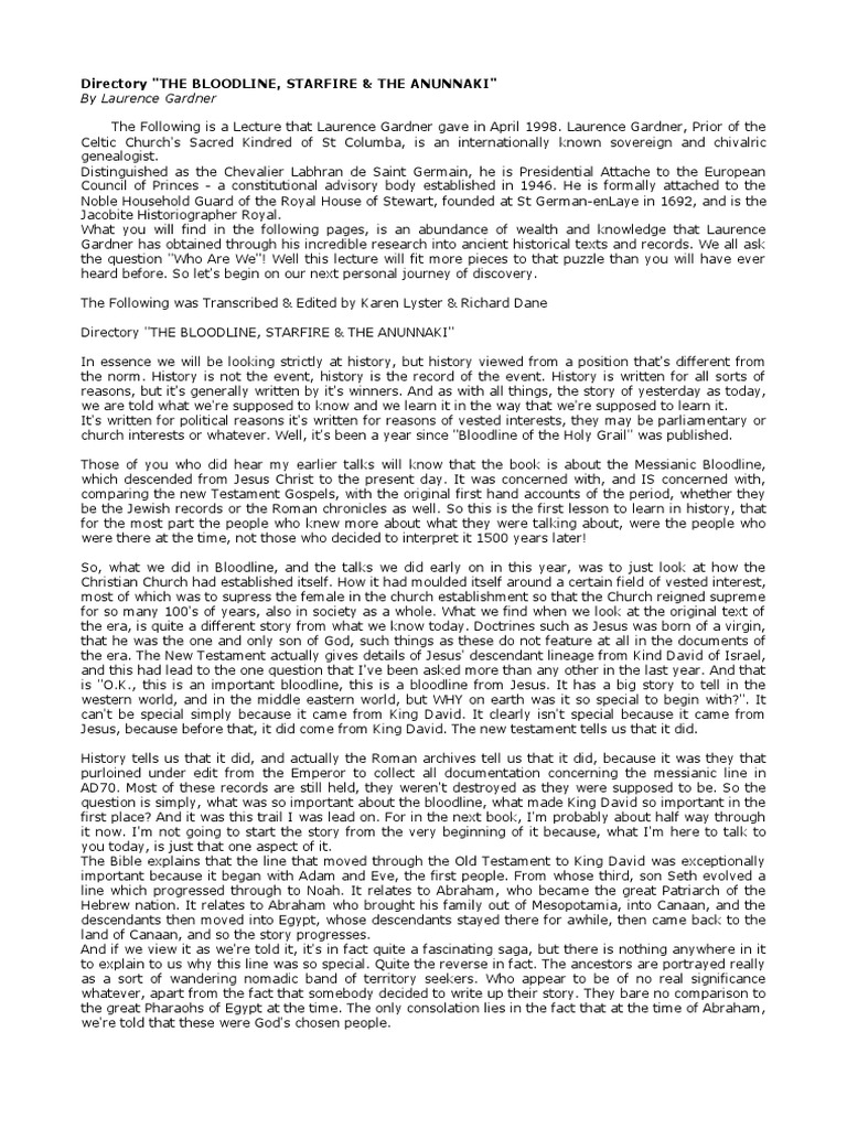 The Bloodline, Starfire & The Annunaki | PDF | Adam And Eve | Cain And Abel