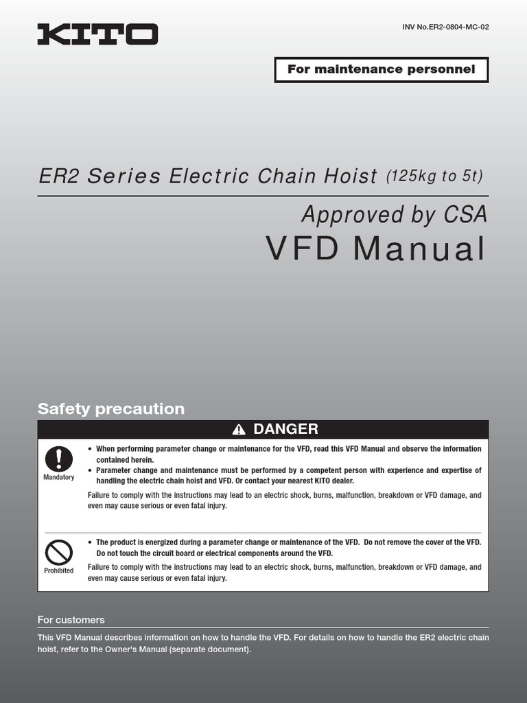 VFD Manual: Approved by CSA | PDF | Parameter (Computer Programming) | Power Supply