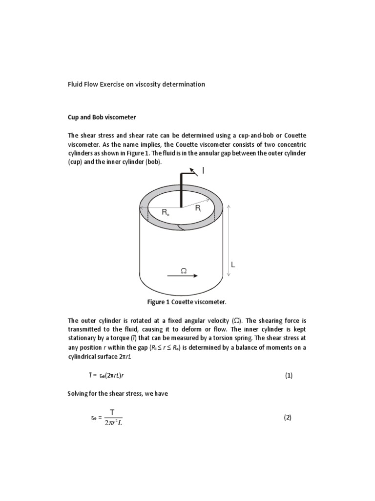 Exercise 10 | PDF | Viscosity | Shear Stress