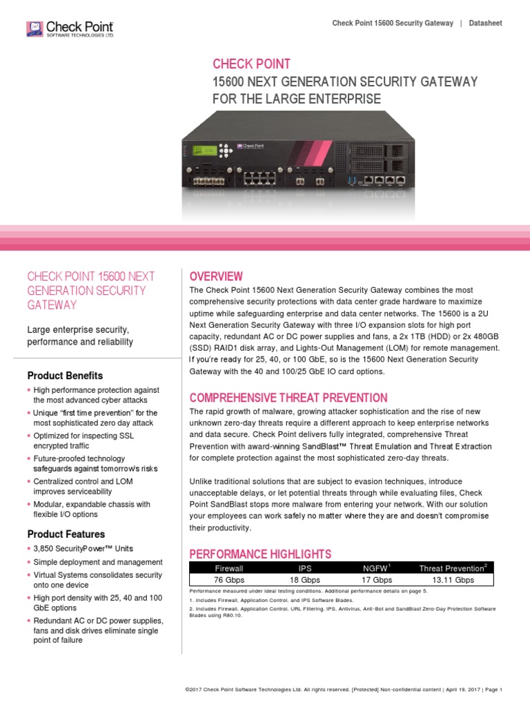 Check Point 15600 Next Generation Security Gateway PDF | PDF | Malware ...