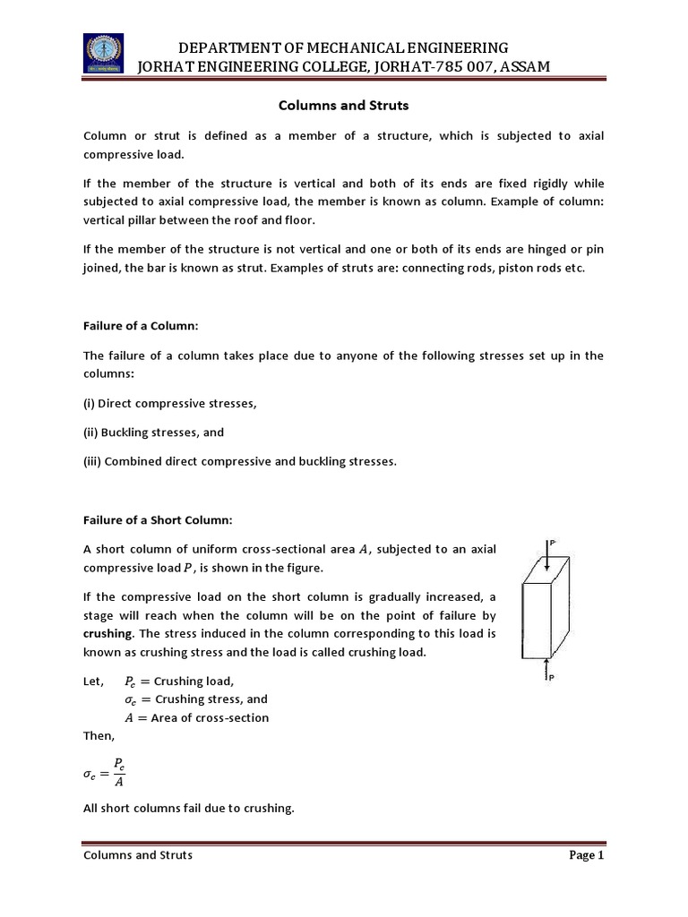 Understanding Columns and Struts | PDF | Buckling | Column