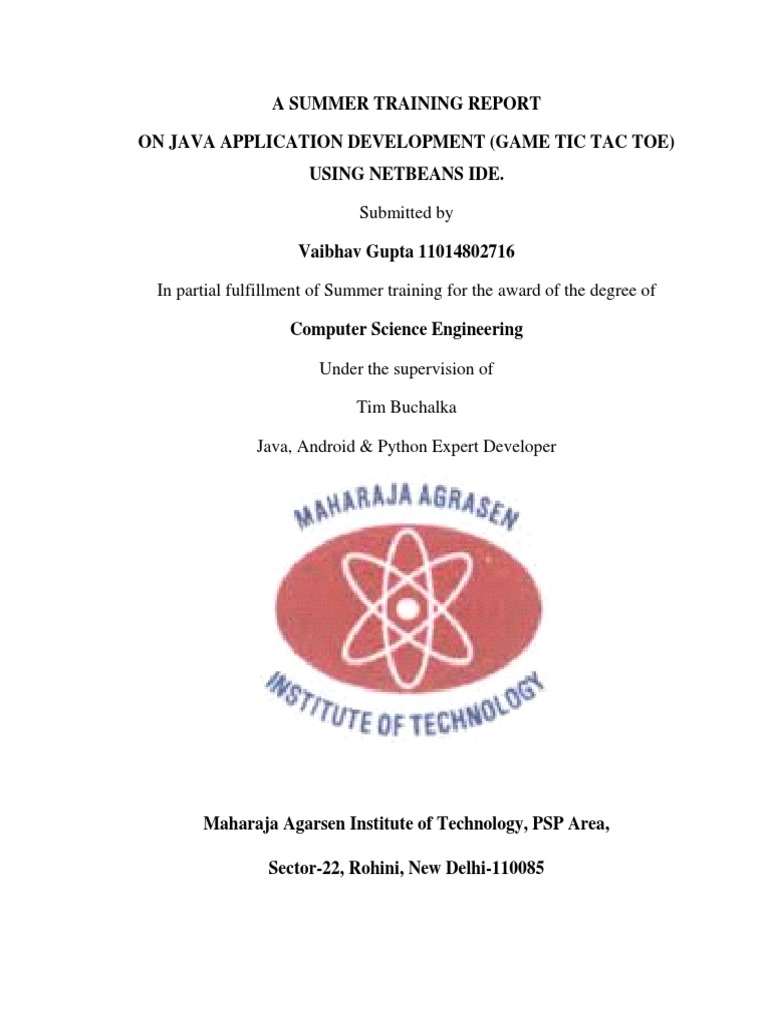 Tic Tac Toe Game | PDF | Java (Programming Language) | Software Development