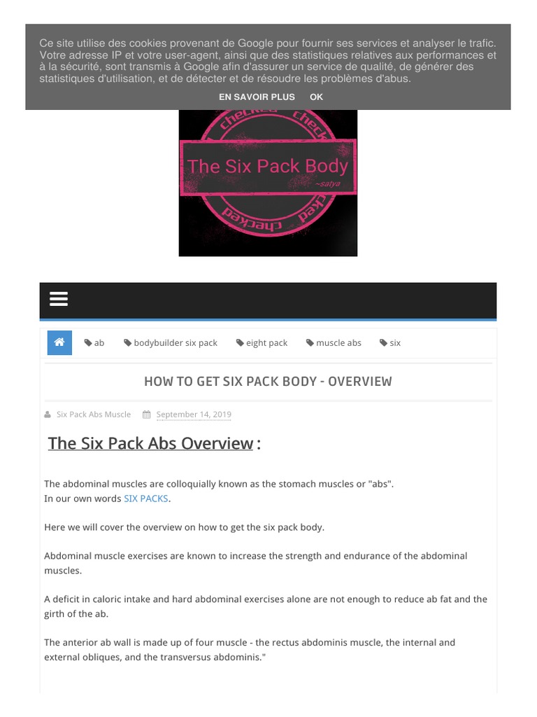 How To Get Six Pack Body Overview How To Get Six P | PDF | Abdomen ...