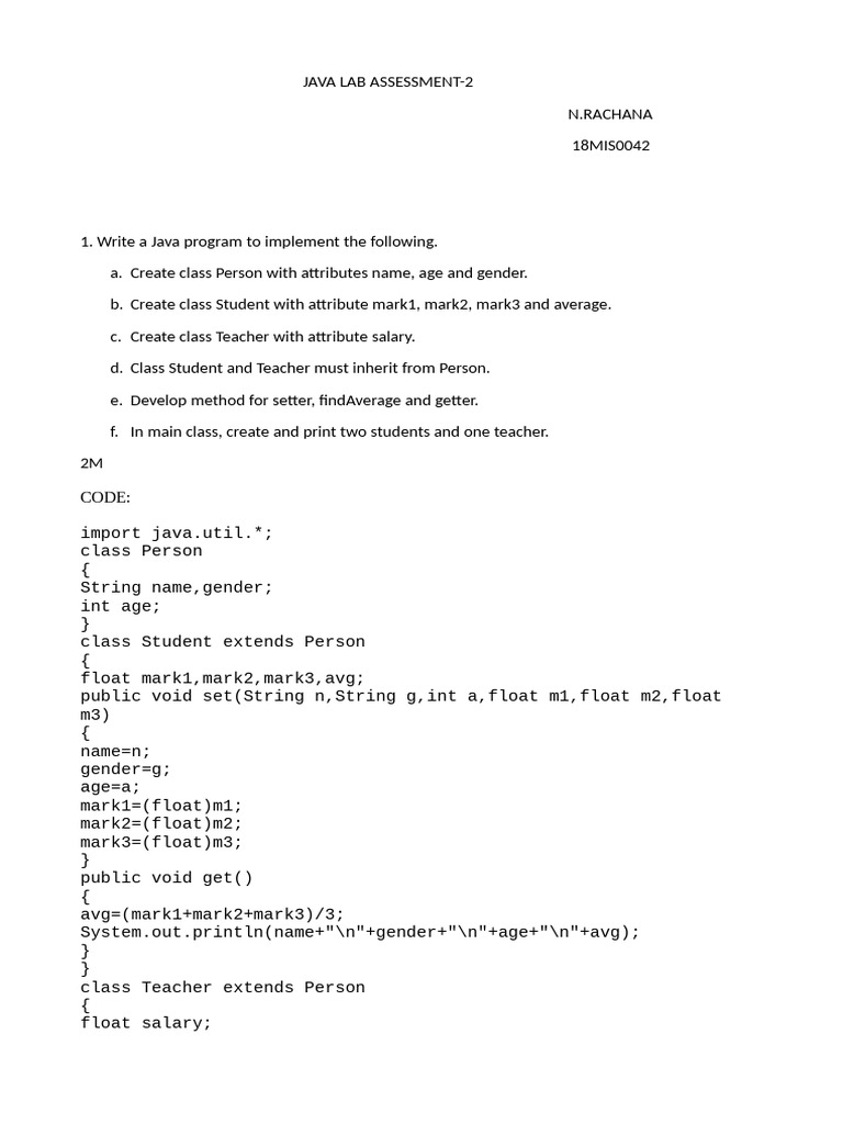 Java Lab2 Pdf Method Computer Programming Class Computer Programming