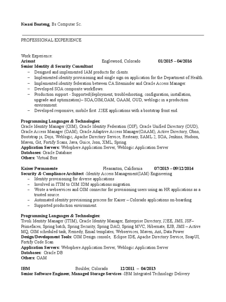 IAM Resume | PDF | Application Server | Net Beans