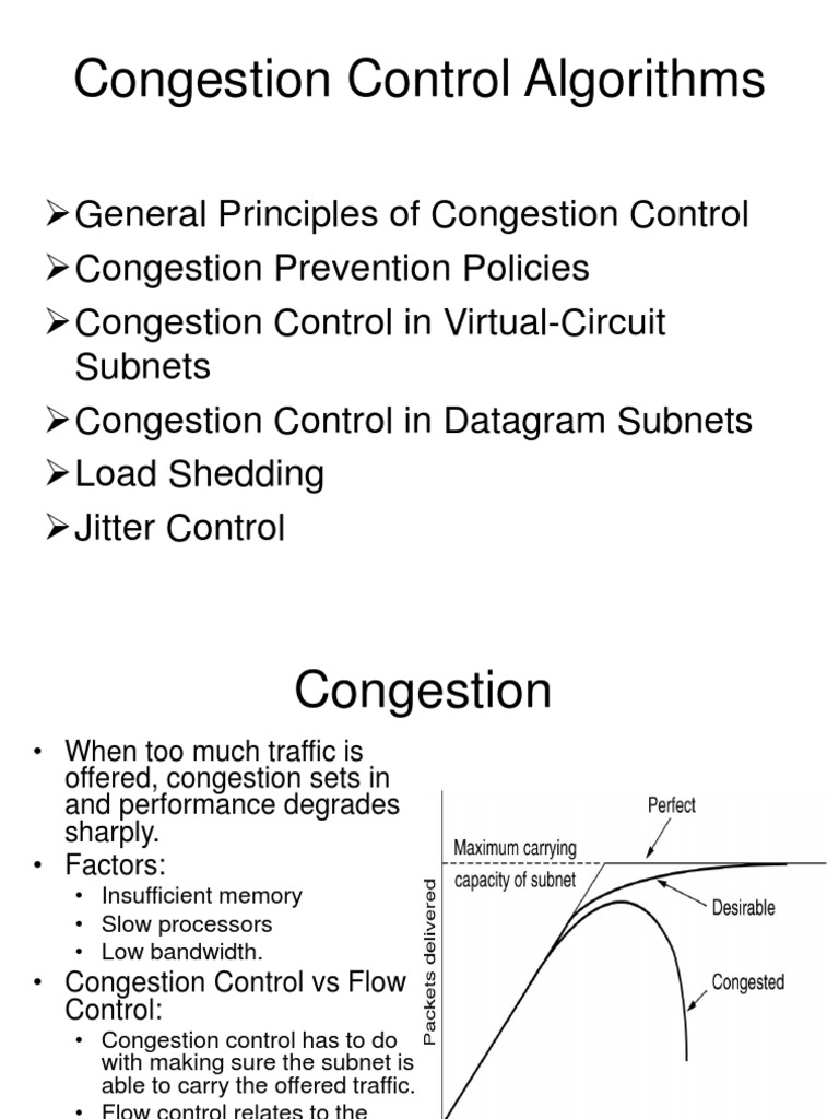 Congestion Control Algorithms | Download Free PDF | Network Congestion | Router (Computing)