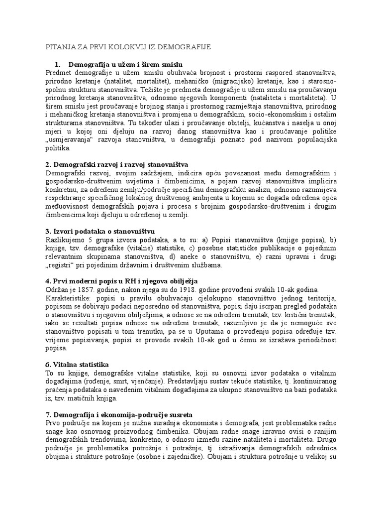 Demografija | PDF