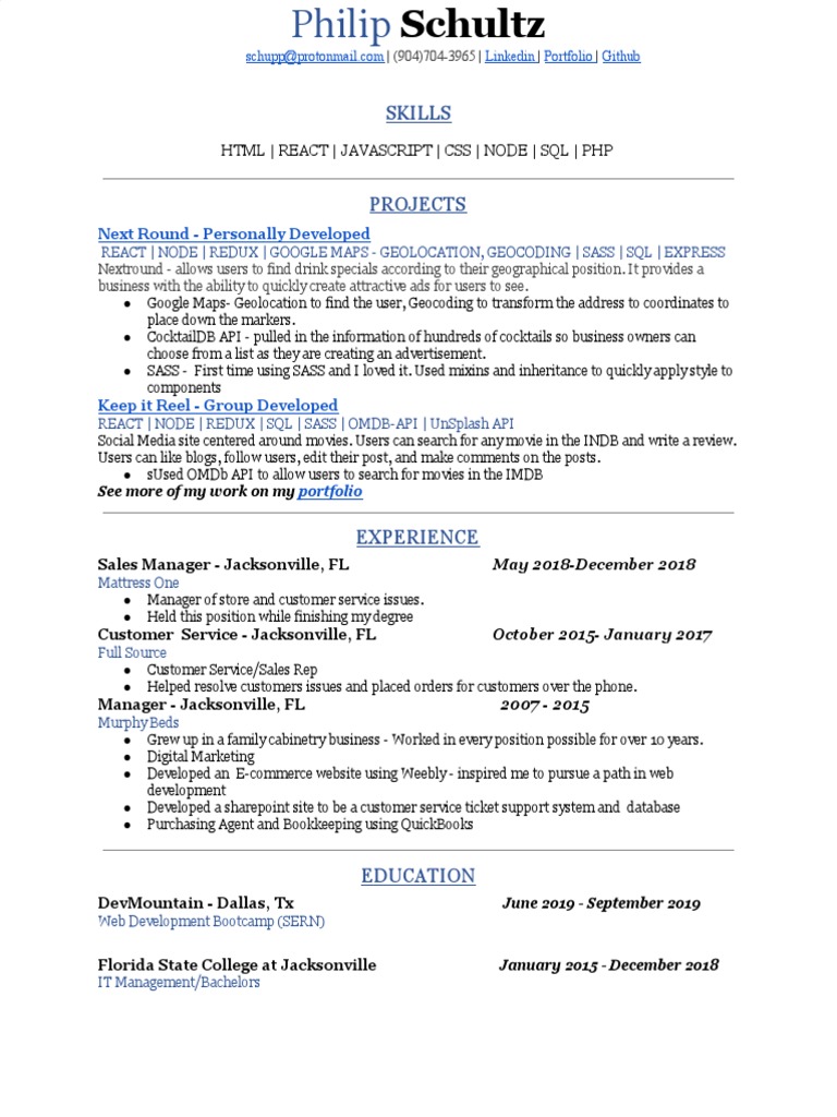 Philip Schultz Resume Final | PDF | World Wide Web | Internet & Web