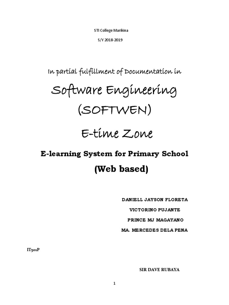 Software Engineering Softwen E Time Zone In Partial Fulfillment Of 