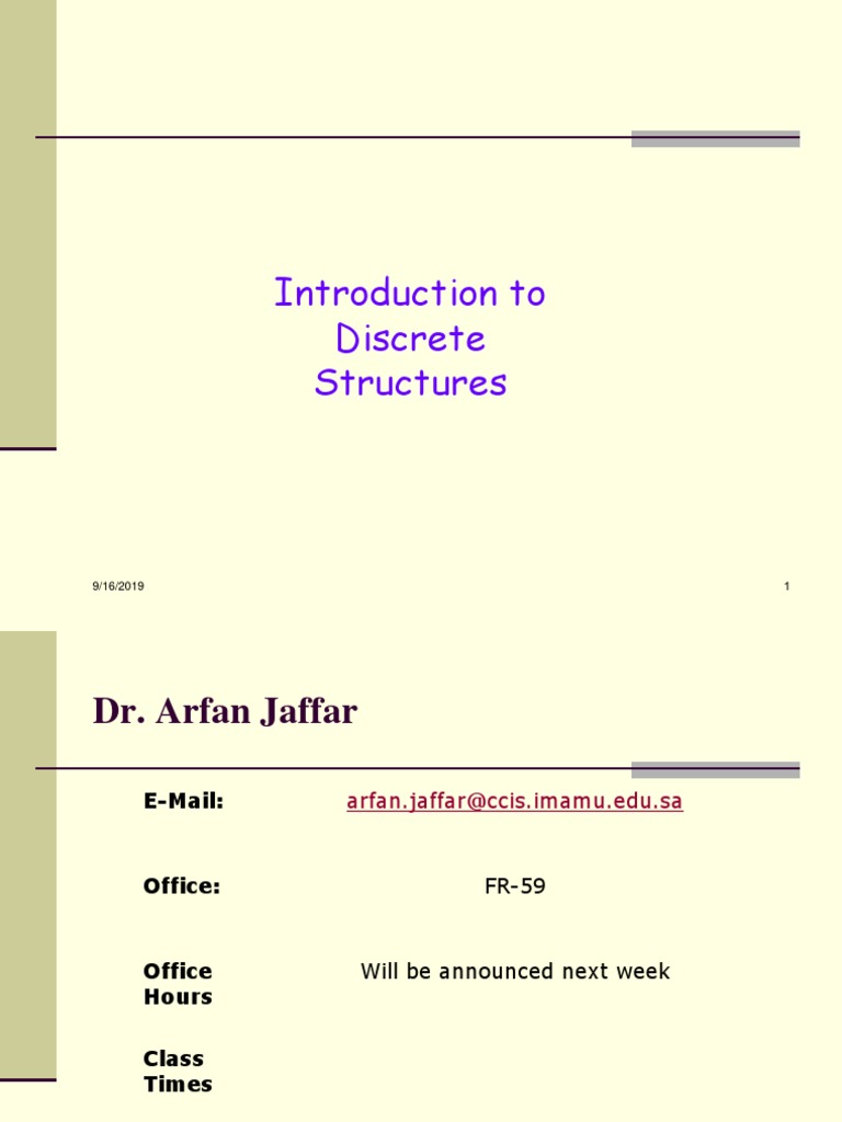 Introduction To Discrete Structures | PDF | Discrete Mathematics ...