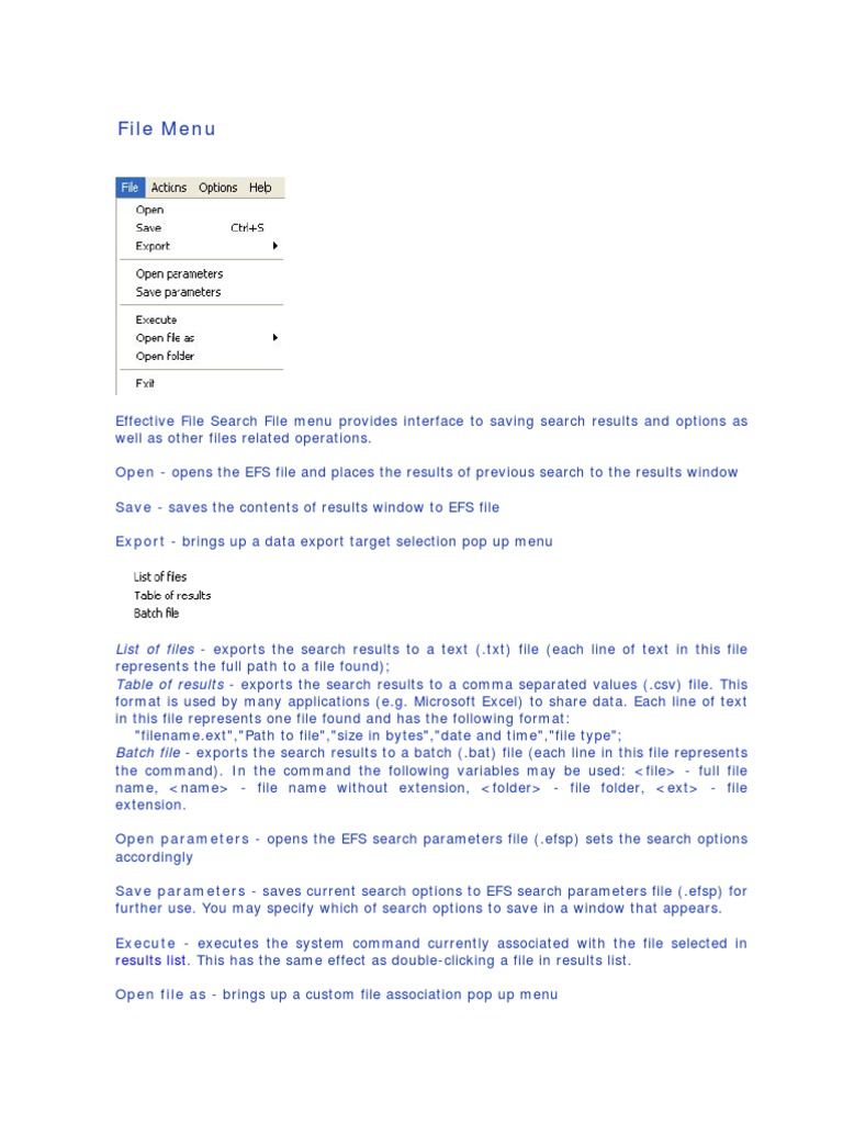 File Menu: Results List | PDF | Computer File | File Format