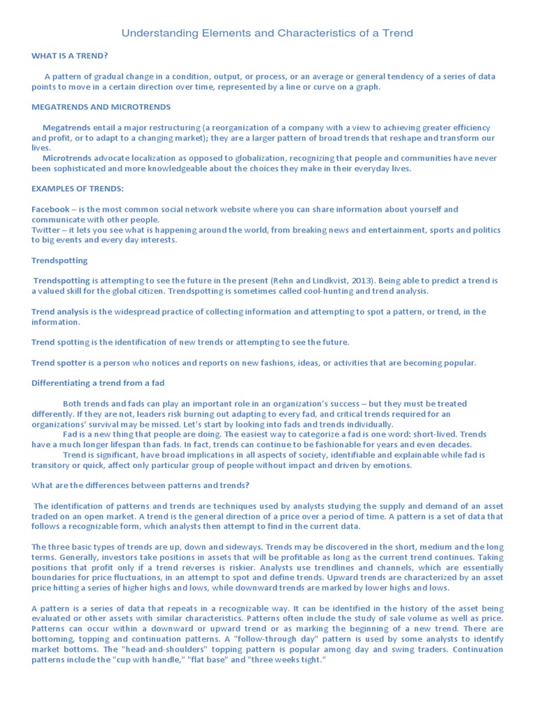 Understanding Elements and Characteristics of A Trend | PDF ...