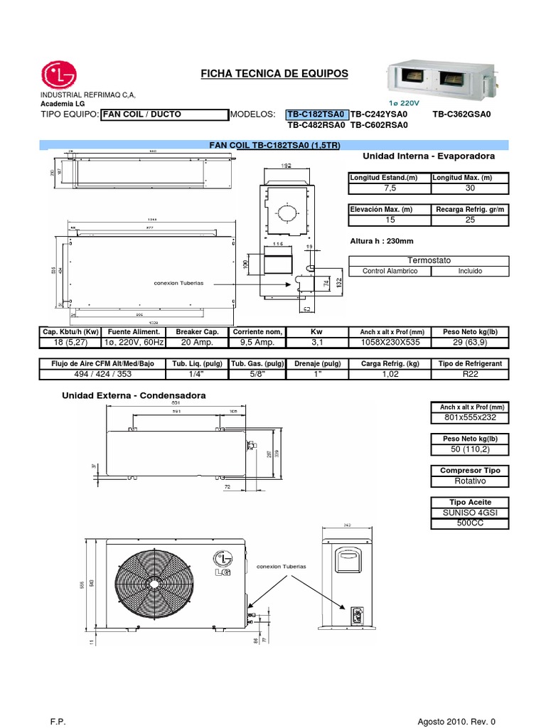 Fan Coil | PDF | Tecnología energética | Ingeniería Termodinámica