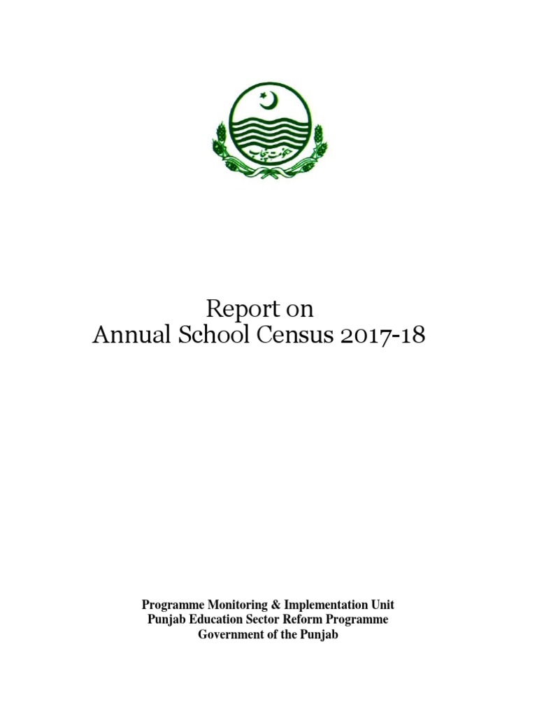 Report On Annual School Census 2017 18 PDF | PDF | Students | Primary ...