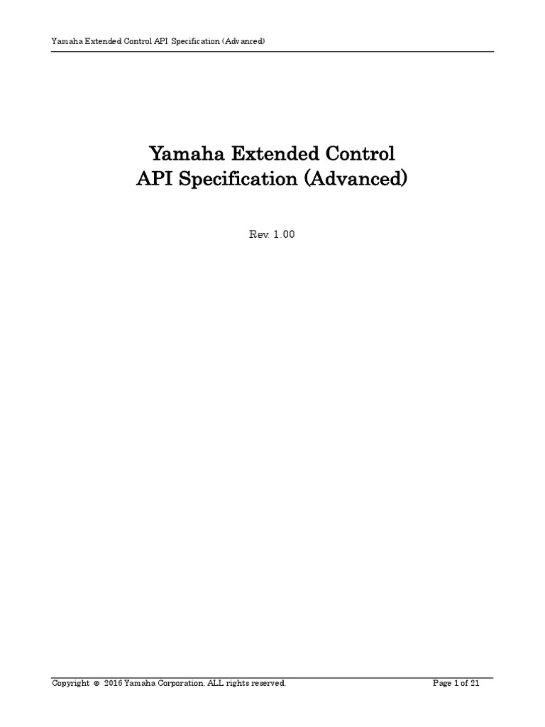YXC API Spec Advanced Rev1.0 | PDF | Hypertext Transfer Protocol | Uniform Resource Identifier