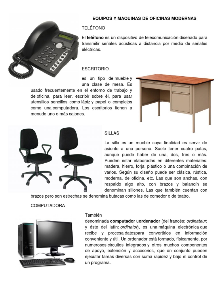 Equipos y Maquinas de Oficinas Modernas | PDF | Escáner de imagen ...