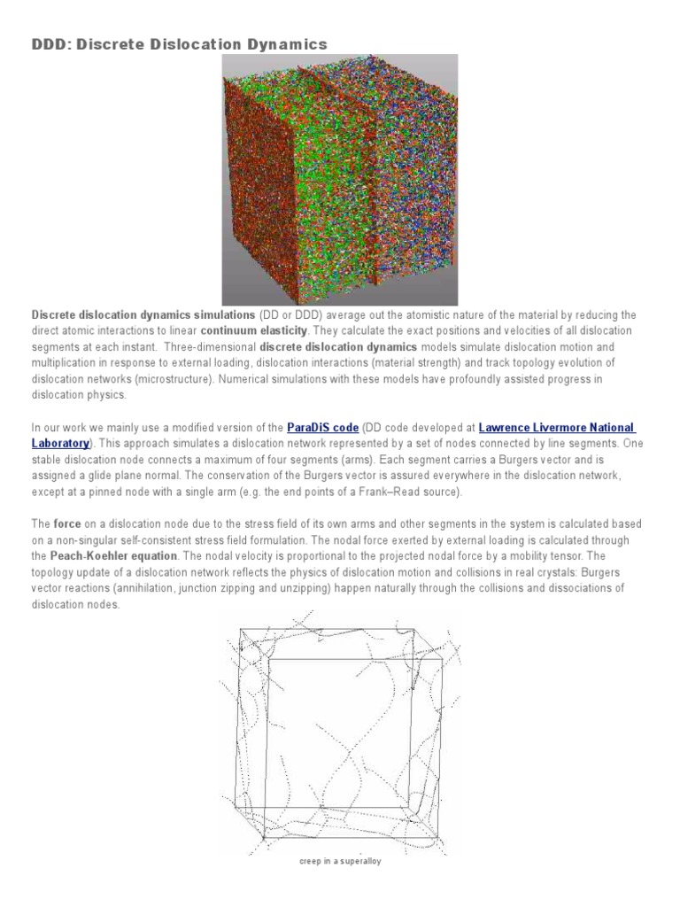 Discrete Dislocation Dynamics | PDF | Dislocation | Creep (Deformation)