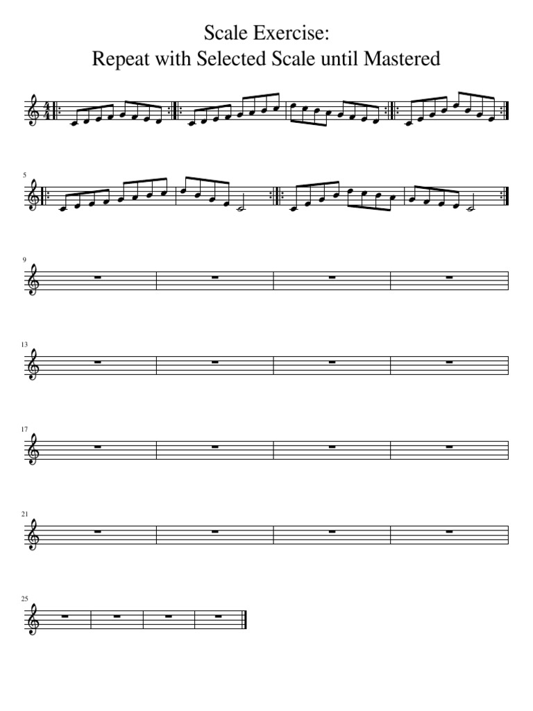 Scale Exercise: Repeat With Selected Scale Until Mastered | PDF