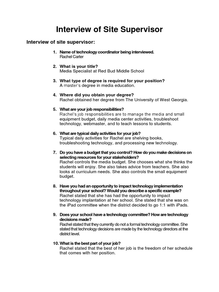 Rachel Carter Interview | PDF | Behavior Modification | Cognition