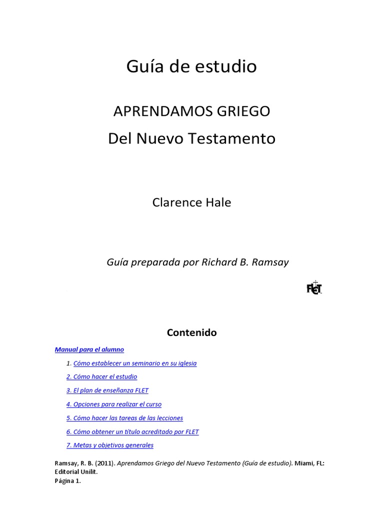Aprendamos Griego - Guía de Estudio | PDF | Oración (Lingüística) | Jacob