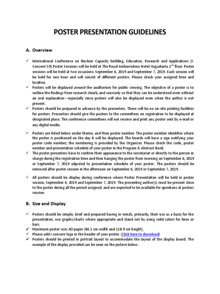 Poster Presentation Guidelines: A. Overview | PDF | Page Layout | Typefaces