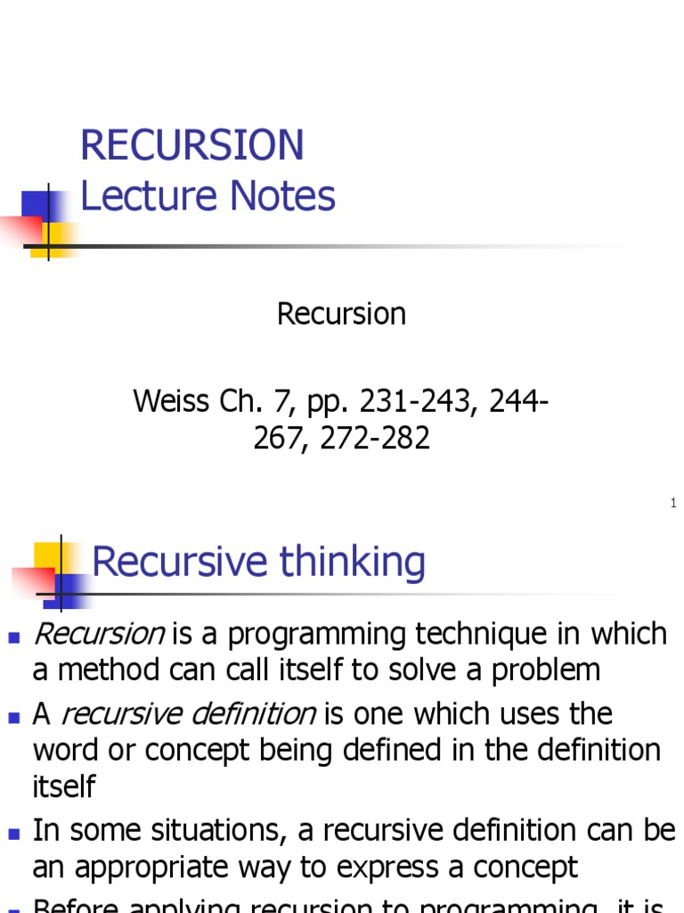 03 Recursion | PDF | Recursion | Recurrence Relation
