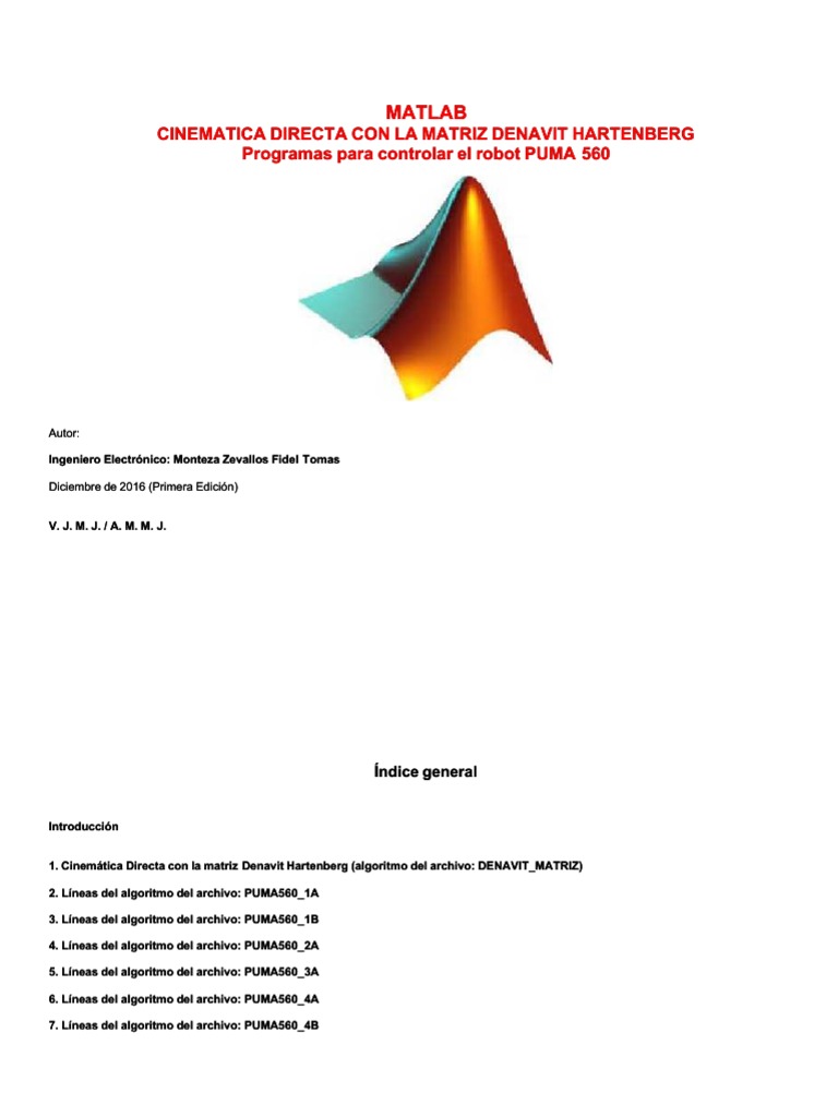 Edoc - Pub Matlab Robot Puma 560 1ra Edicion | PDF | Robótica | Matriz ...